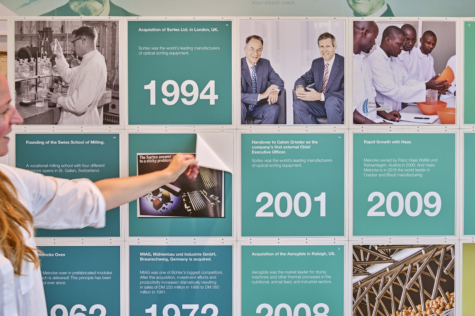 Modular wall of history for company branding | GRID System